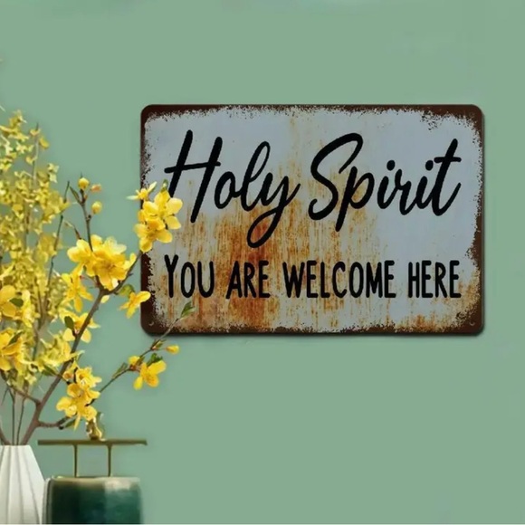 Accents | Rustic Metal Wall Sign Holy Spirit Welcome | Poshmark